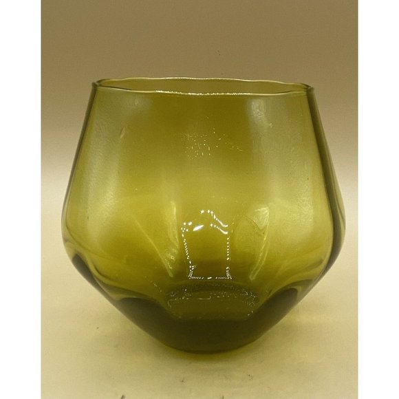 Empoli Art Glass | Accents | Vintage Olive Green Empoli Optic Stemless ...